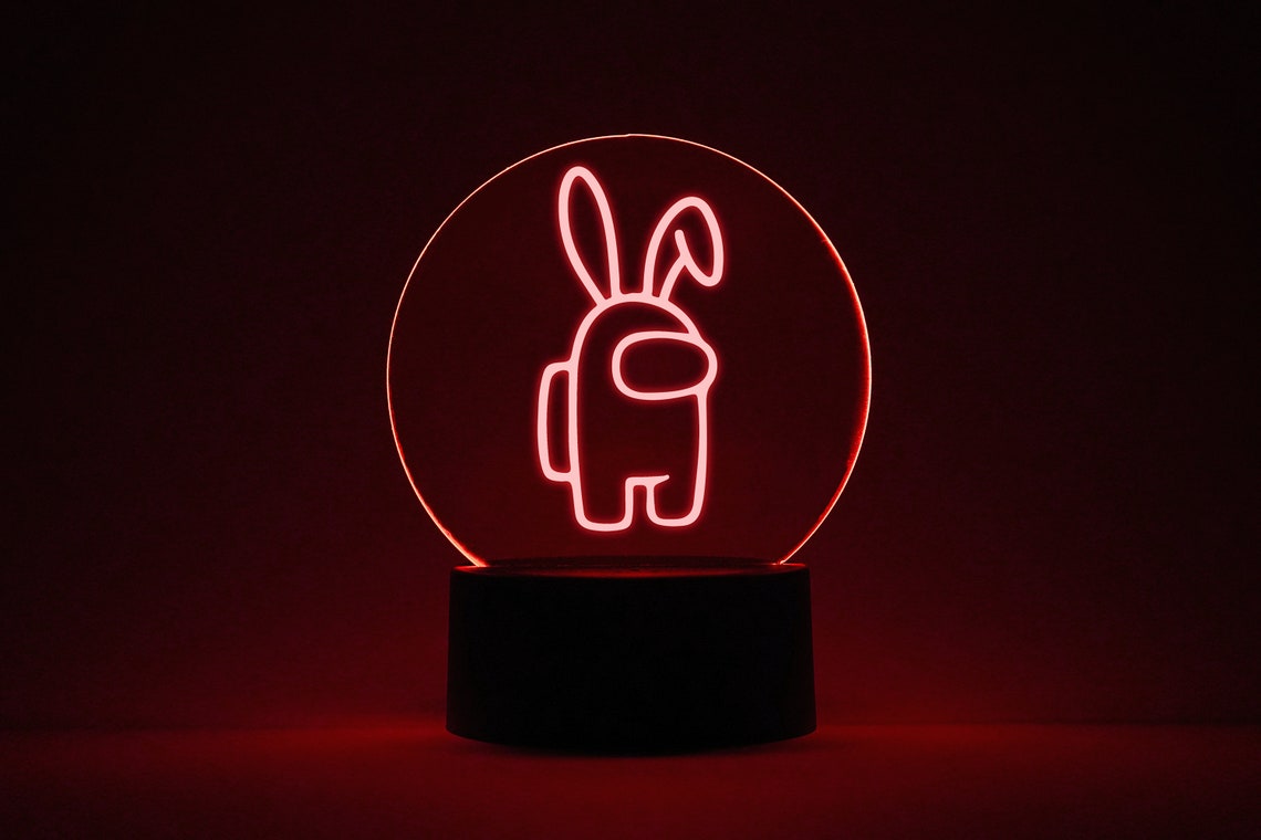 Personalized Bunny Among Us LED Night Light Kids Light - Etsy