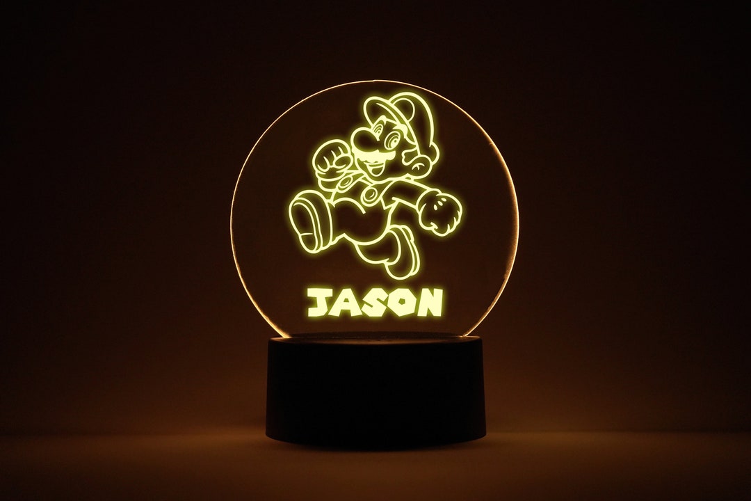 Personalized Mario LED Night Light Super Mario Kids Gift Mario Gift Led ...