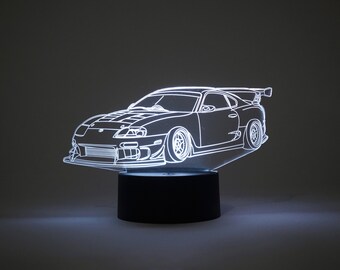 Toyota Supra Edge Lit LED Acrylic Light up Sign Desk Model Night Light ...
