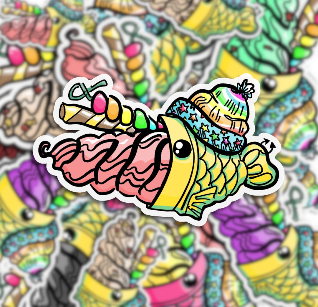 Cute Taiyaki Stickers Ice Cream Dessert Kawaii - Etsy