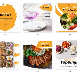 Food & Restaurant Instagram Templates for Restaurant All in One Canva ...