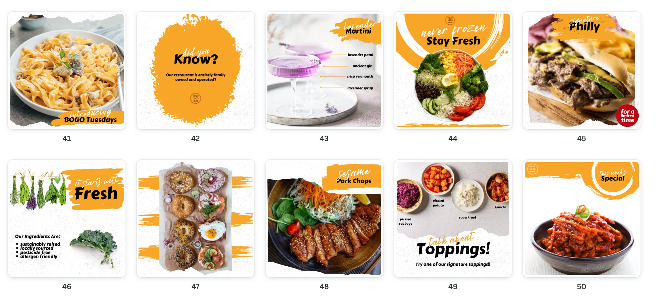 Food & Restaurant Instagram Templates for Restaurant All in One Canva ...