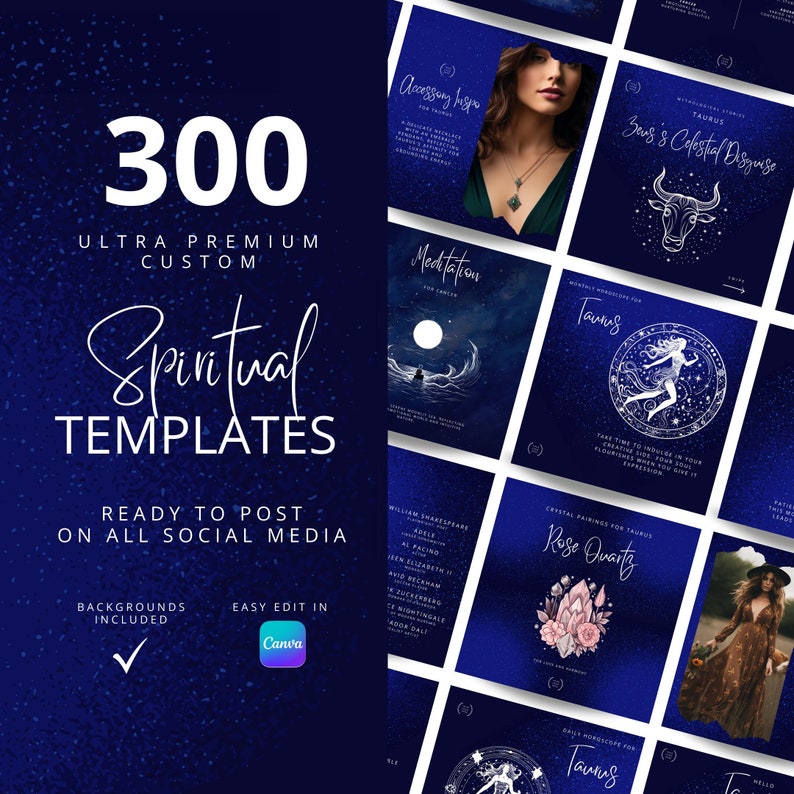 300 Premium Spiritual Instagram Post Templates - Spiritual Instagram ...