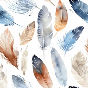 Bird Feathers Pattern - Seamless Tile Pattern - Etsy