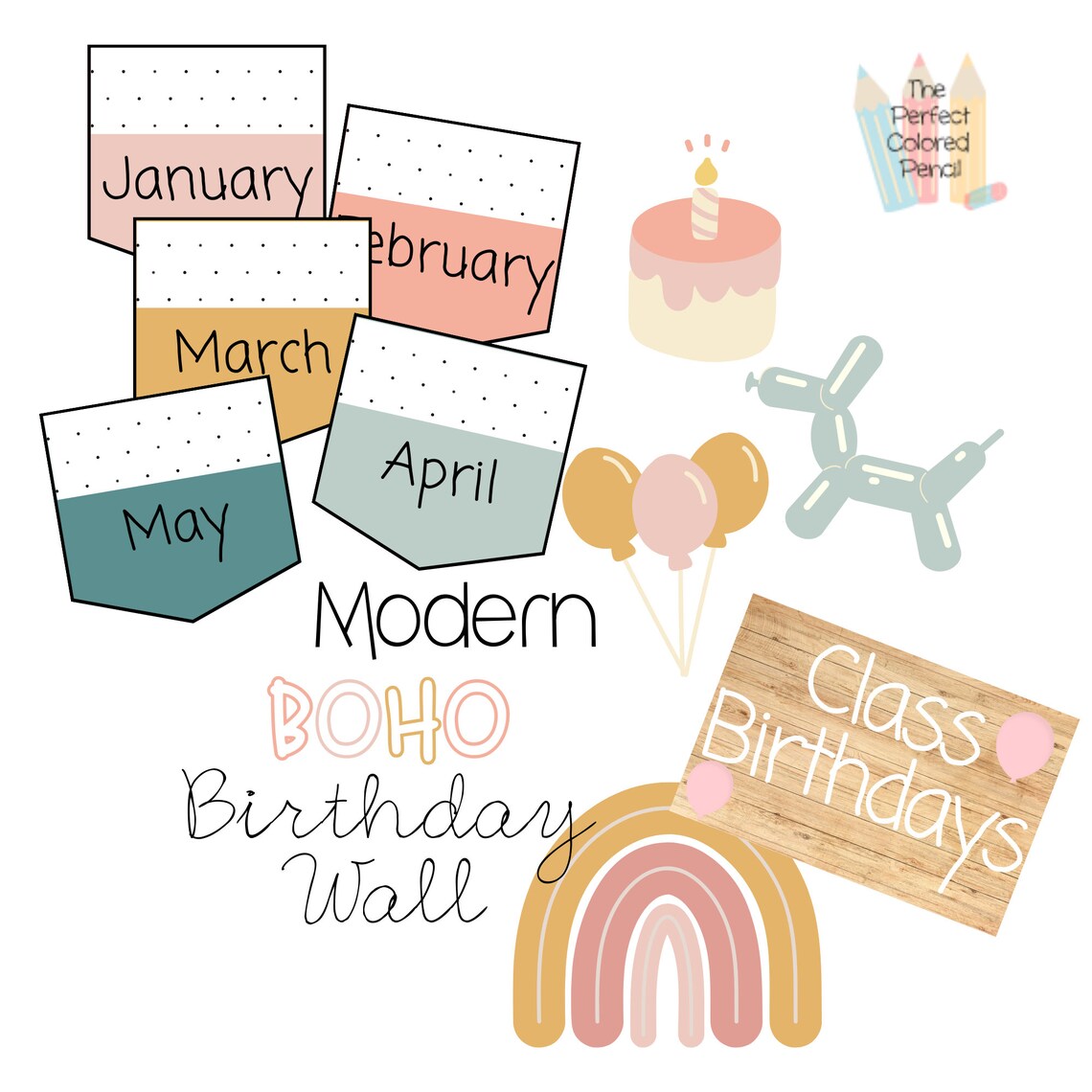 Calm Boho Classroom Birthday Display | Easy and Modern Classroom ...