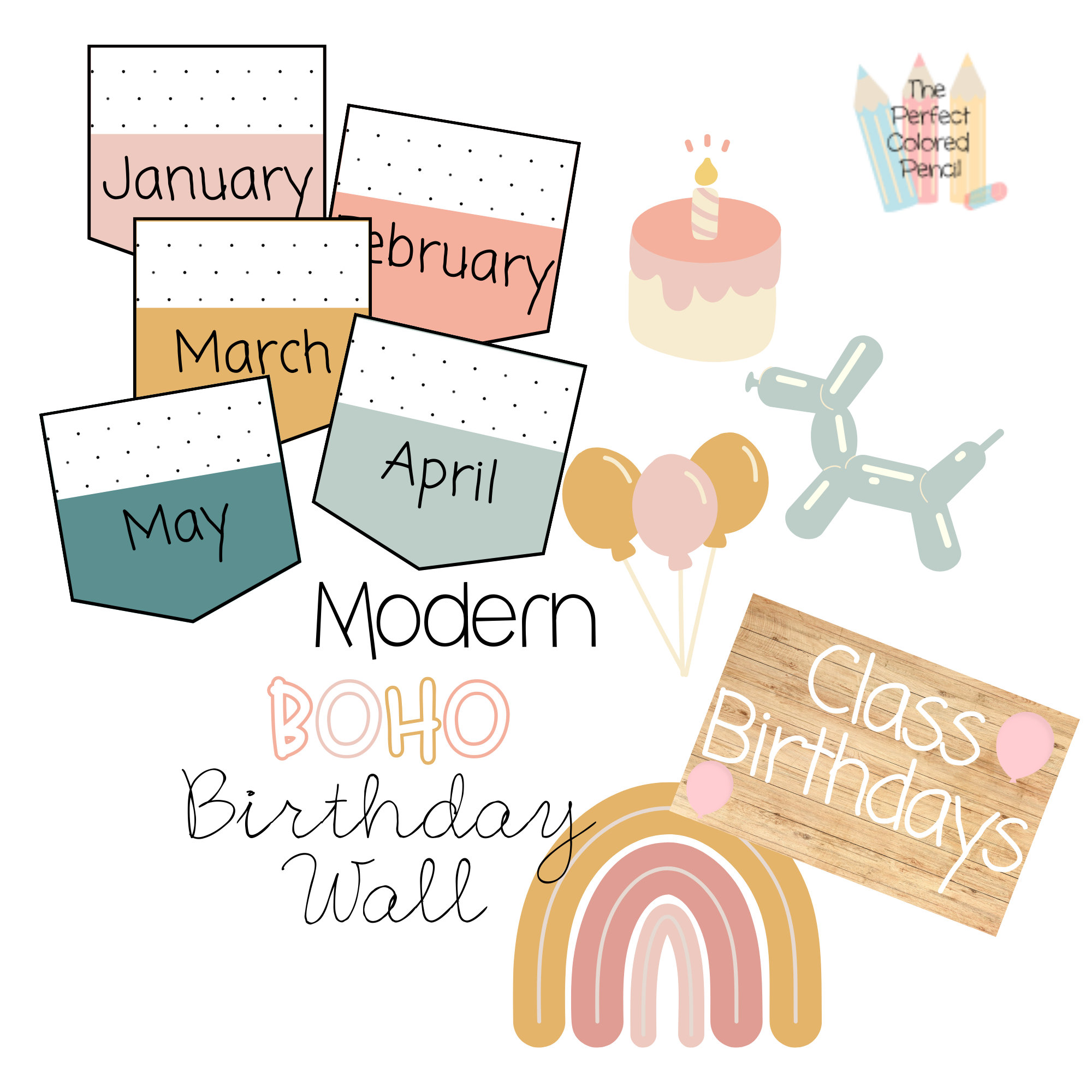 Calm Boho Classroom Birthday Display | Easy and Modern Classroom ...
