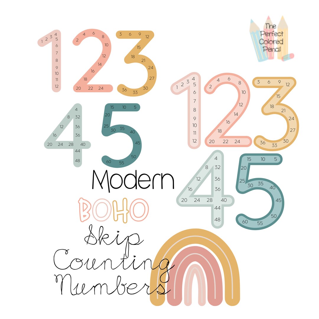 Calm Boho Classroom | Skip Counting Large Number Display | Easy and ...