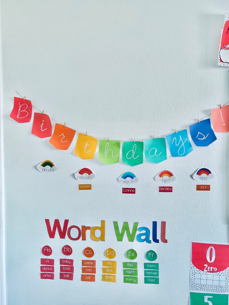 Happy Hues Rainbow Theme Word Wall | DIGITAL DOWNLOAD | Printable ...