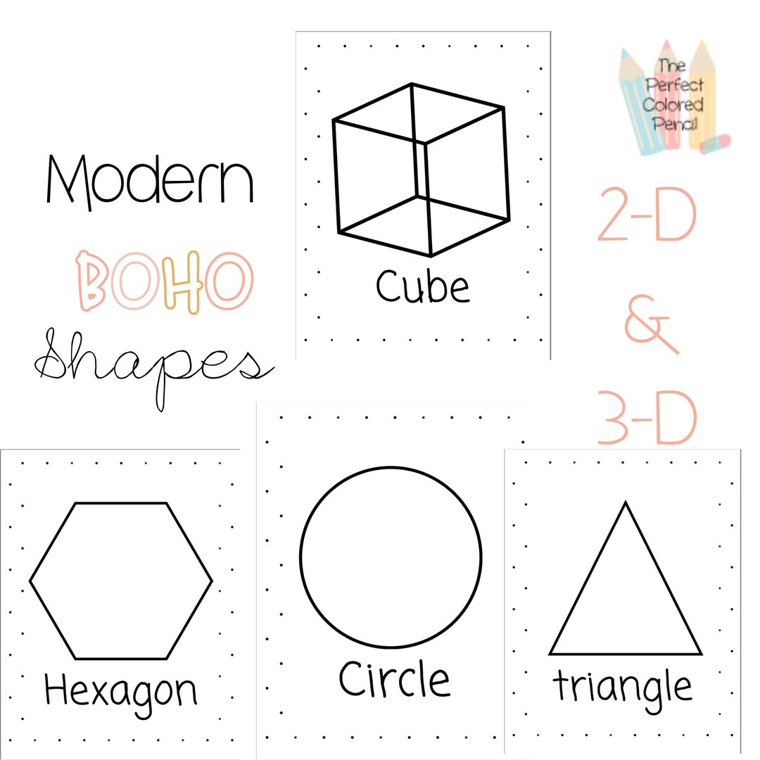 Calm Boho Classroom 2-D and 3-D Shapes | Easy and Modern Classroom ...