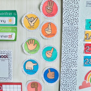 Happy Hues Rainbow Theme Hand Signals | DIGITAL DOWNLOAD | Printable ...