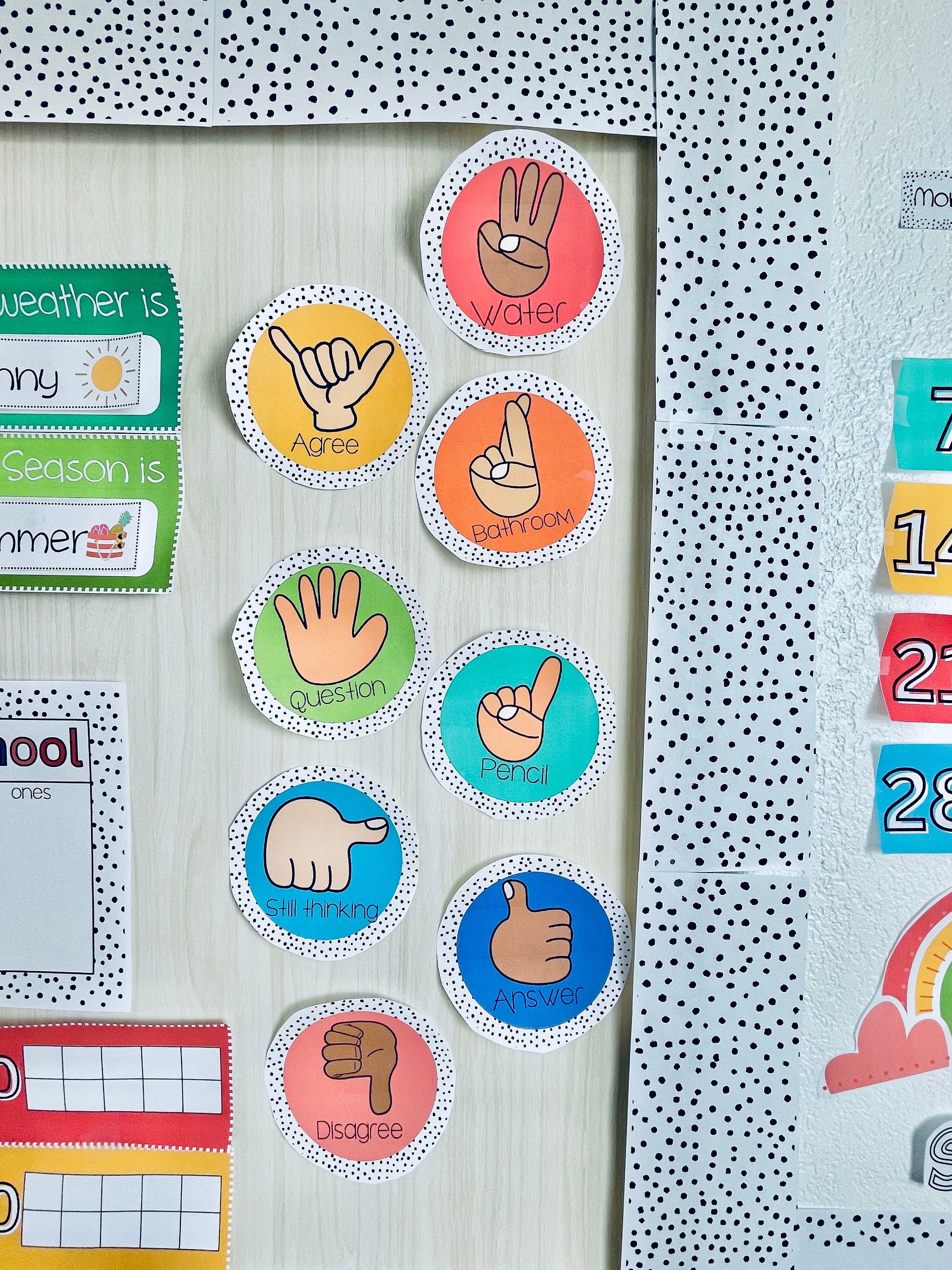 Happy Hues Rainbow Theme Hand Signals | DIGITAL DOWNLOAD | Printable ...