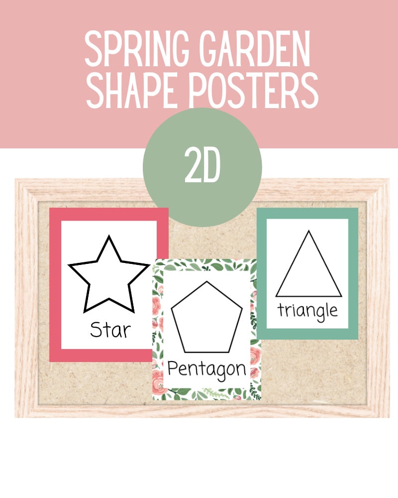 Spring Garden Shape Posters | Math | DIGITAL DOWNLOAD | Printable ...