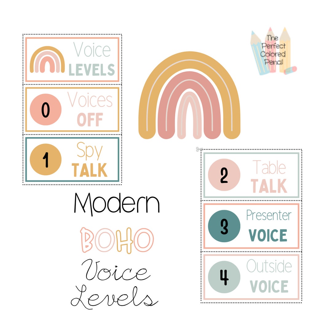 Calm Boho Classroom Voice Levels | Easy and Modern Classroom ...