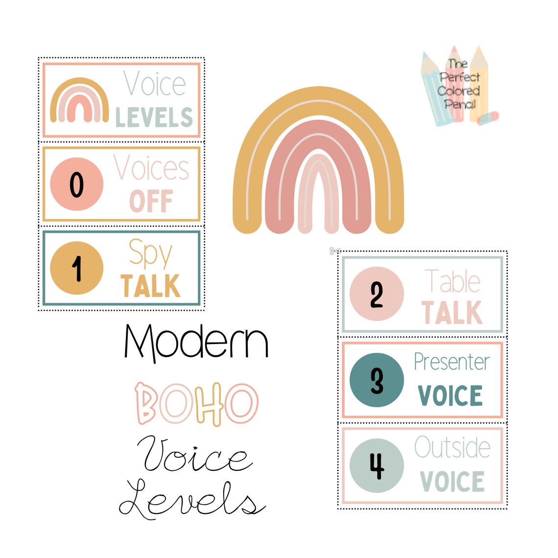 Calm Boho Classroom Voice Levels | Easy and Modern Classroom ...