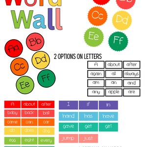 Happy Hues Rainbow Theme Word Wall | DIGITAL DOWNLOAD | Printable ...