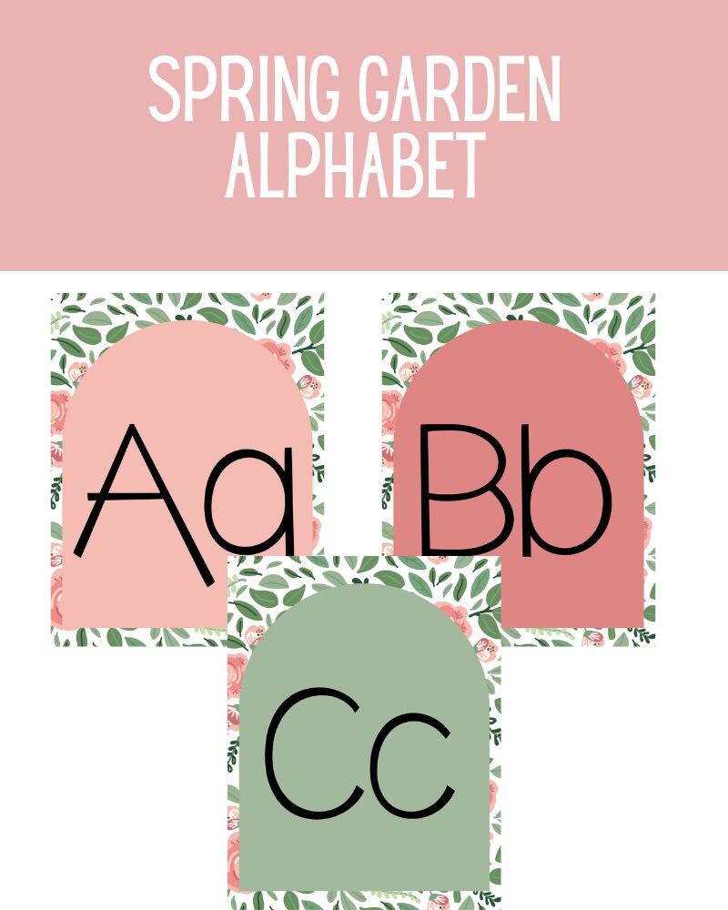 Spring Garden Theme Alphabet | Primary/secondary | DIGITAL DOWNLOAD ...