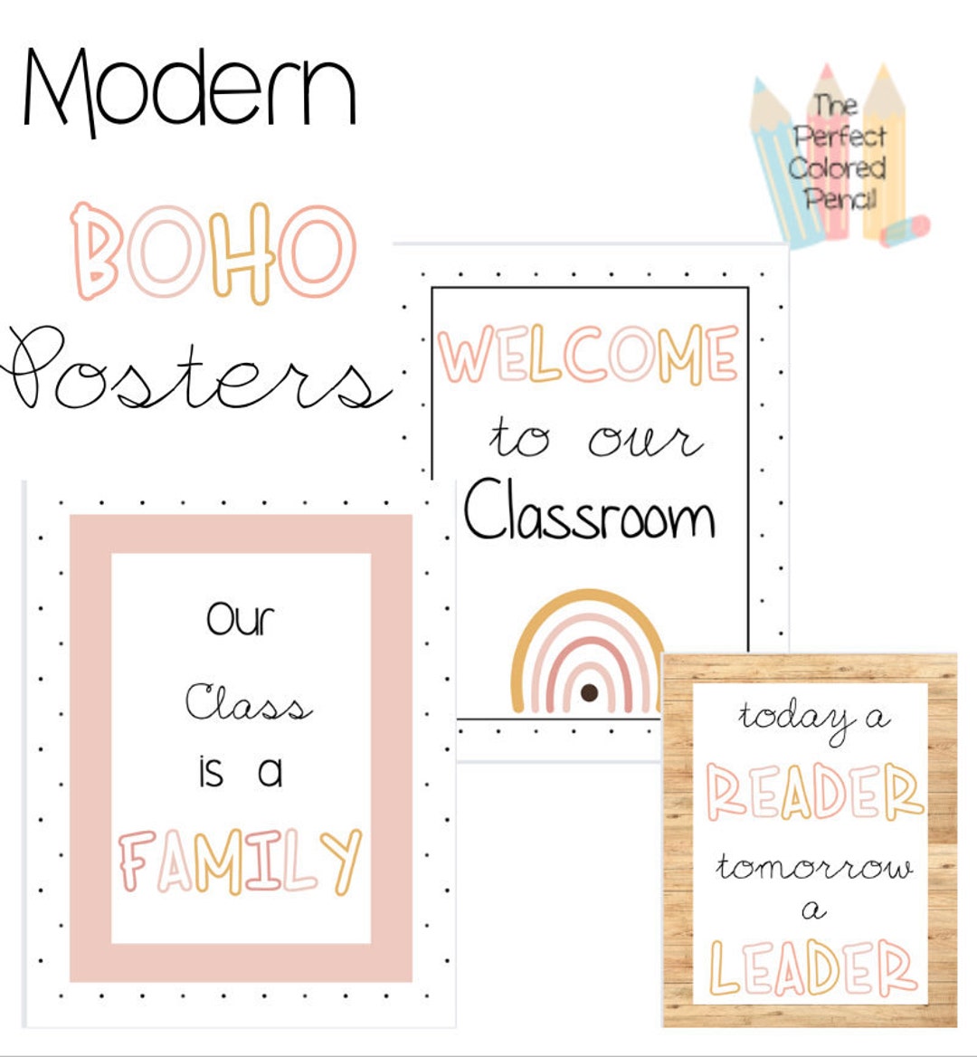 Calm Boho Classroom Quote Posters | Easy and Modern Classroom ...