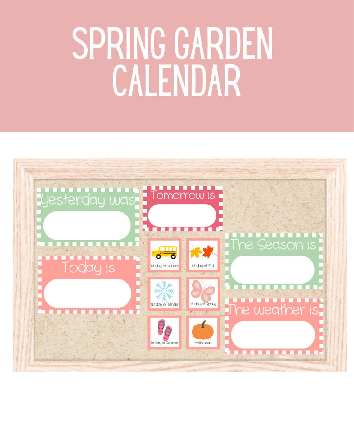 Spring Garden Theme Calendar | DIGITAL DOWNLOAD | Printable Classroom ...