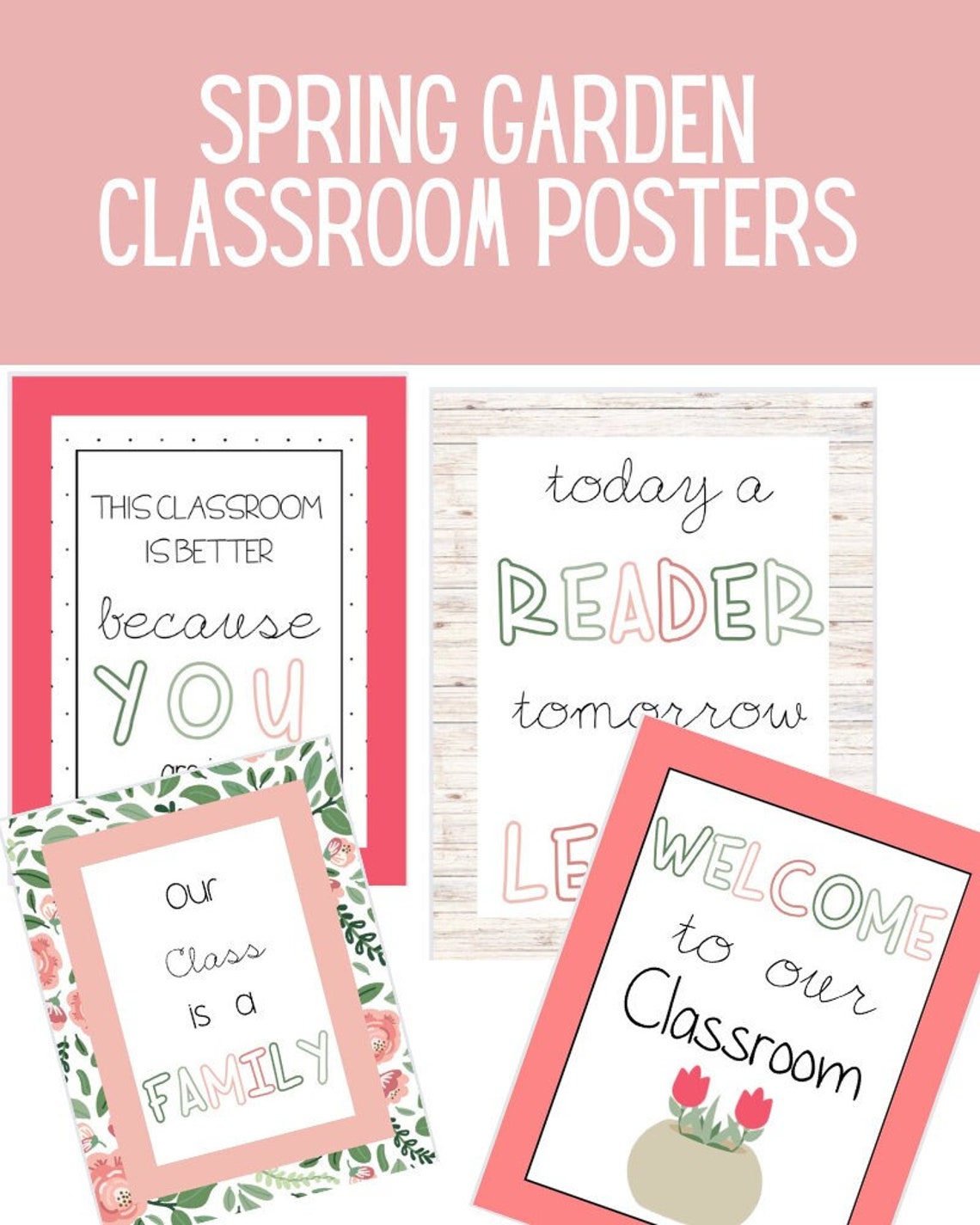 Spring Garden Theme Classroom Posters DIGITAL DOWNLOAD Printable ...