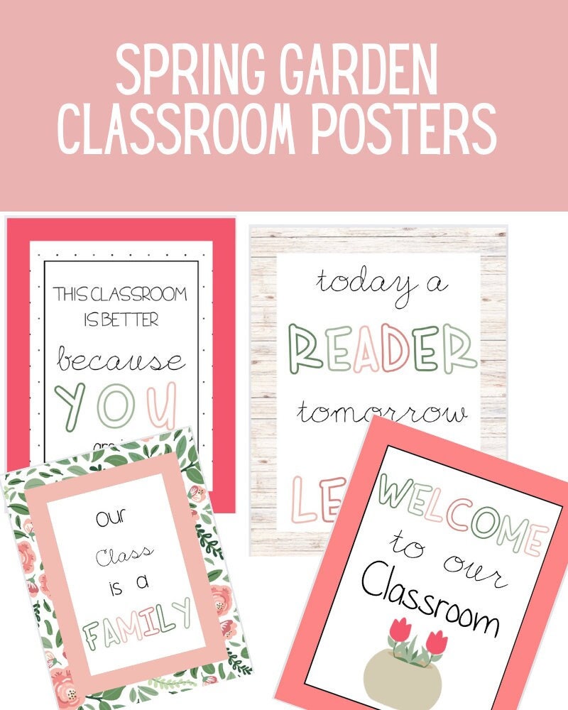 Spring Garden Theme | Classroom Posters | DIGITAL DOWNLOAD | Printable ...