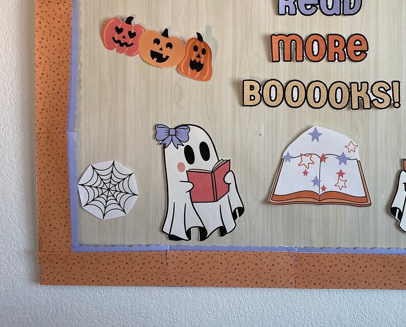 Halloween Bulletin Board Kit, Read More Booooks! , October Bulletin ...