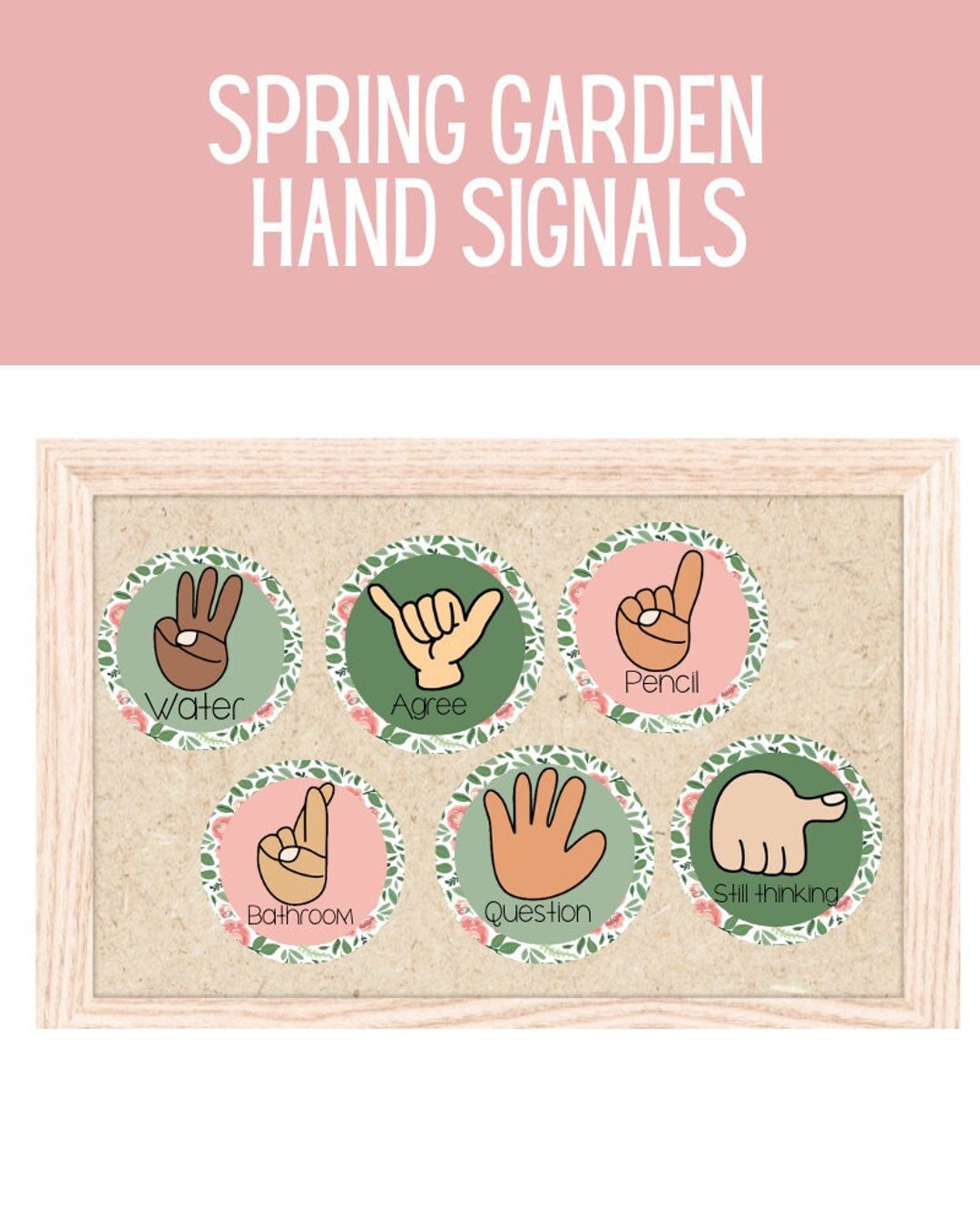 Spring Garden Hand Signals | DIGITAL DOWNLOAD | Printable Classroom ...