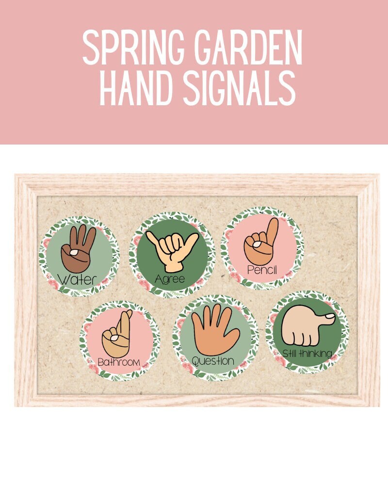 Spring Garden Hand Signals | DIGITAL DOWNLOAD | Printable Classroom ...