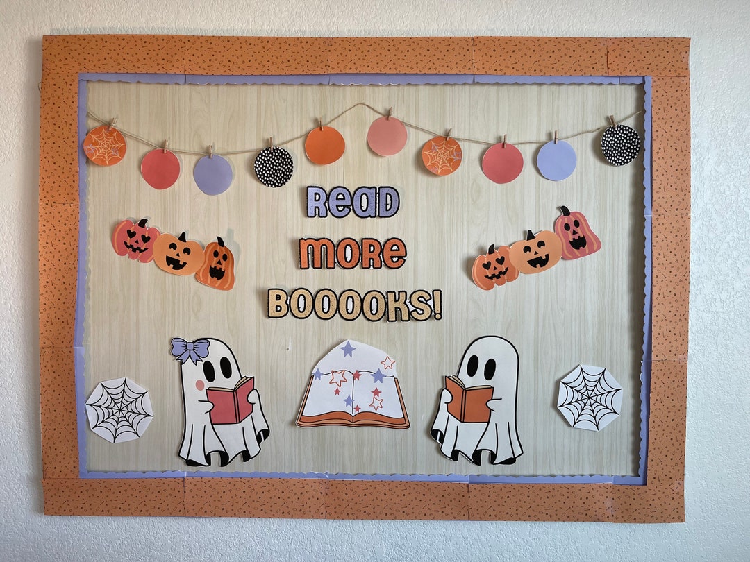 Halloween Bulletin Board Kit, Read More Booooks! , October Bulletin ...