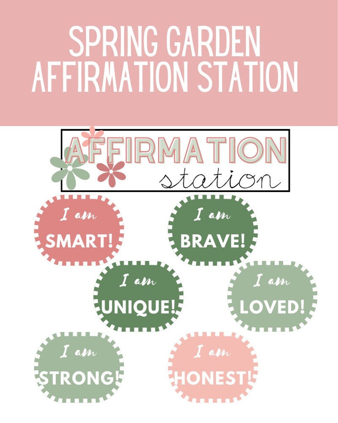 Spring Garden Affirmation Station DIGITAL DOWNLOAD Printable Classroom ...