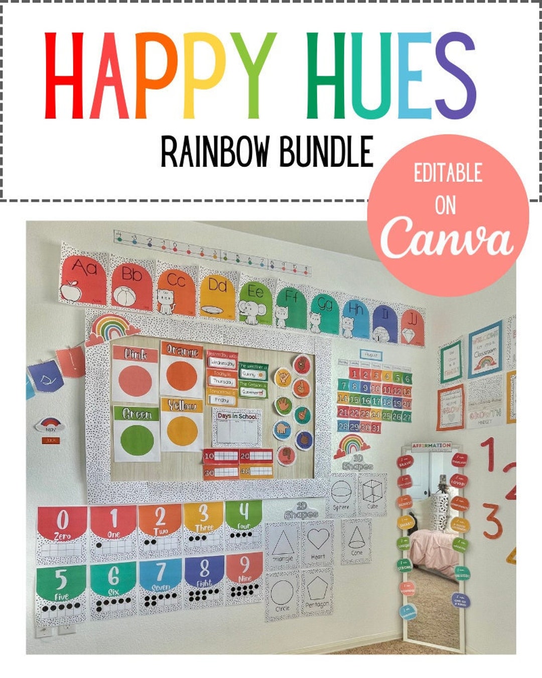 Happy Hues Rainbow Bundle | Classroom Decor | Classroom Decorations ...