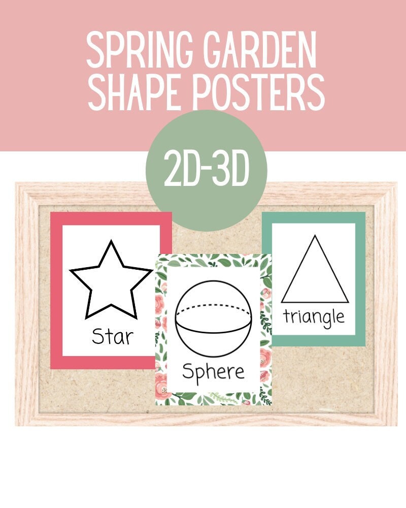 Spring Garden Shape Posters | Math | DIGITAL DOWNLOAD | Printable ...