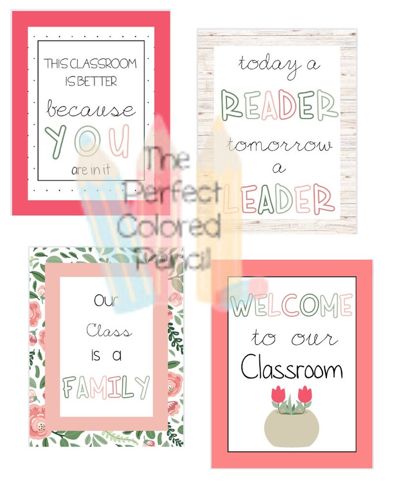 Spring Garden Theme Classroom Posters DIGITAL DOWNLOAD - Etsy