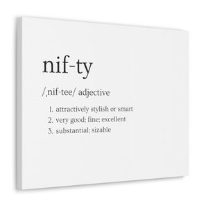 Nifty Word Definition Canvas Wall Art - Etsy