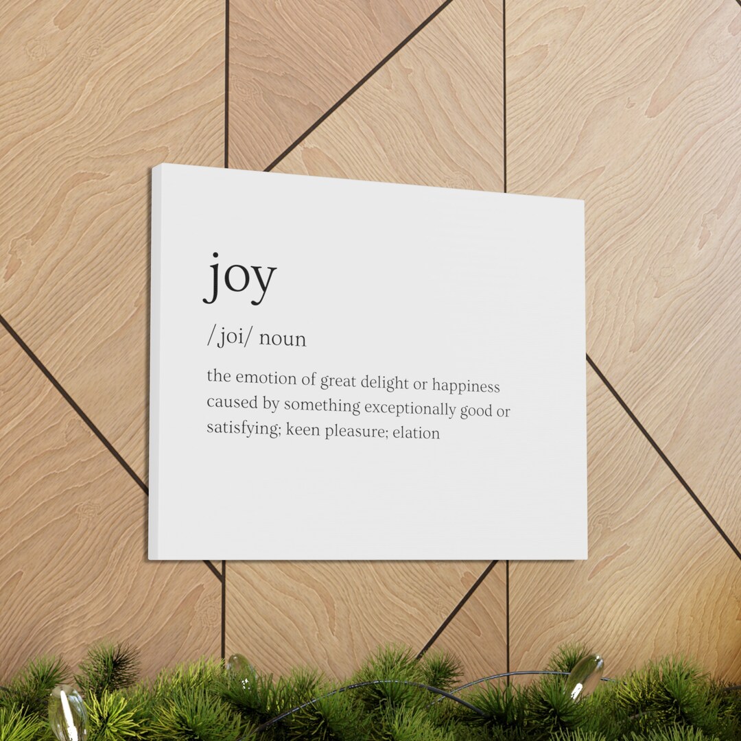 Joy Word Definition Canvas Wall Art - Etsy
