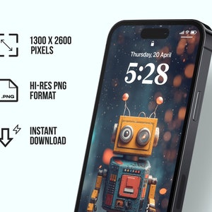 Beep Bot Wallpaper iPhone / Android Background Image • Robot Phone Lock ...