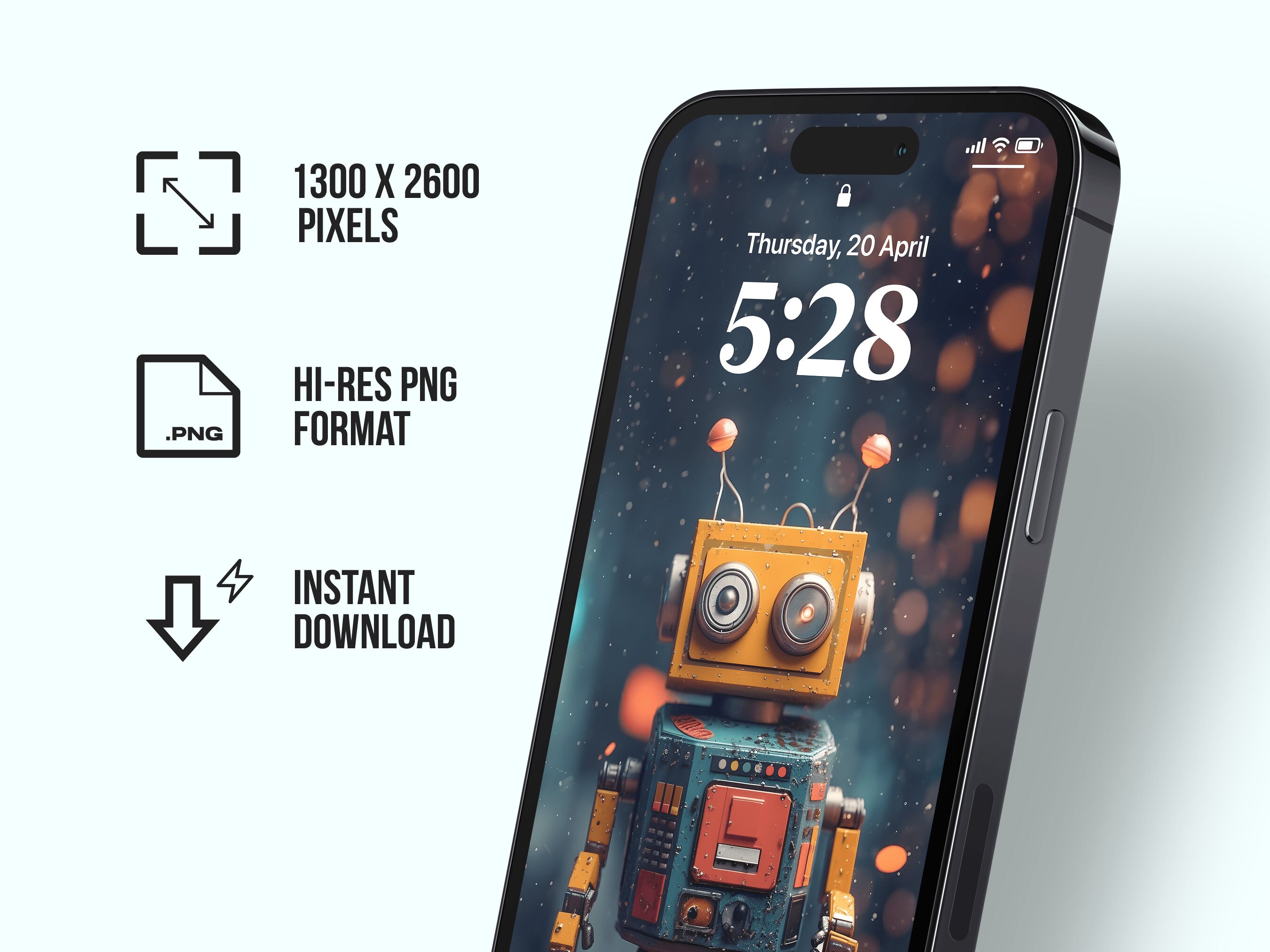 Beep Bot Wallpaper iPhone / Android Background Image • Robot Phone Lock ...