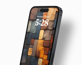 Wood Blocks Wallpaper • iPhone / Android Background Image • Wood ...