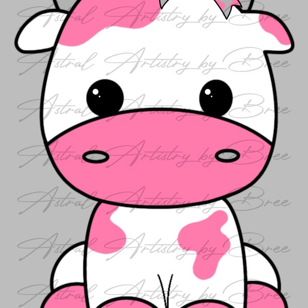 Strawberry Cow Art - Etsy