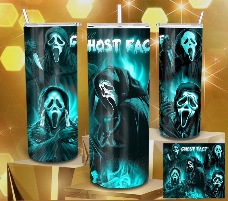 Scream Ghost Face20oz Skinny Tumbler Wrap Halloween Horror - Etsy