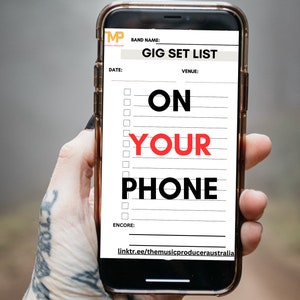 Band Setlist Musical Band Music Tracker Band Digital - Etsy