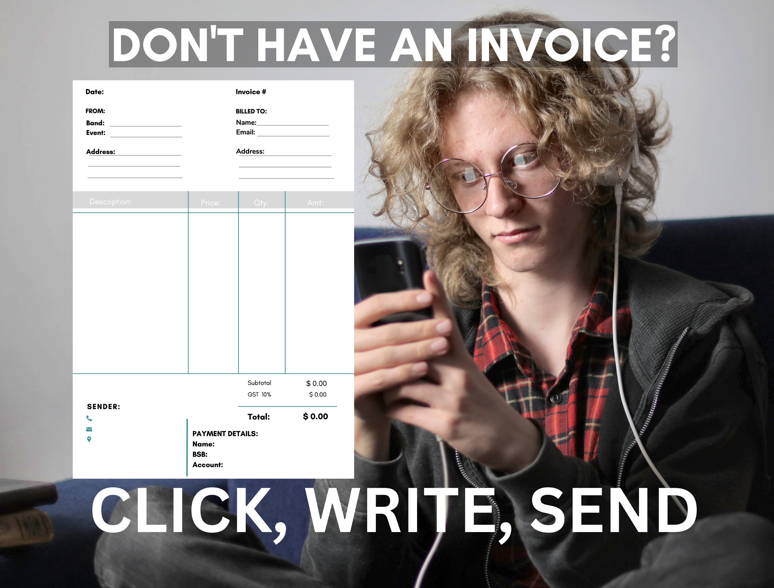 Band Invoice Performer Invoice Blank Invoice Band Digital Downloads ...