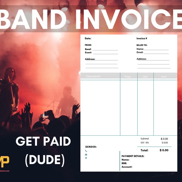 Performer Invoice - Etsy