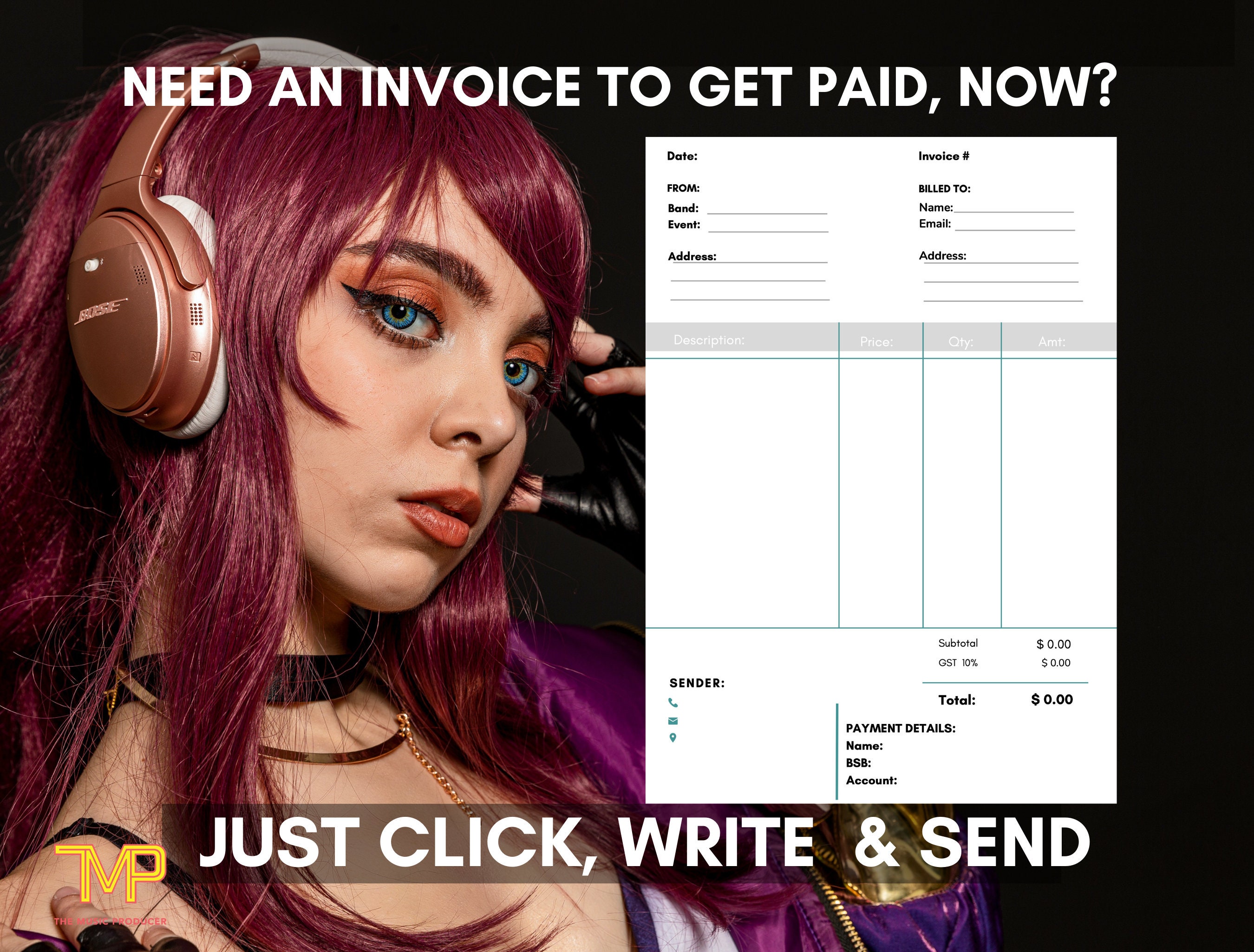 Band Invoice Performer Invoice Blank Invoice Band Digital Downloads ...