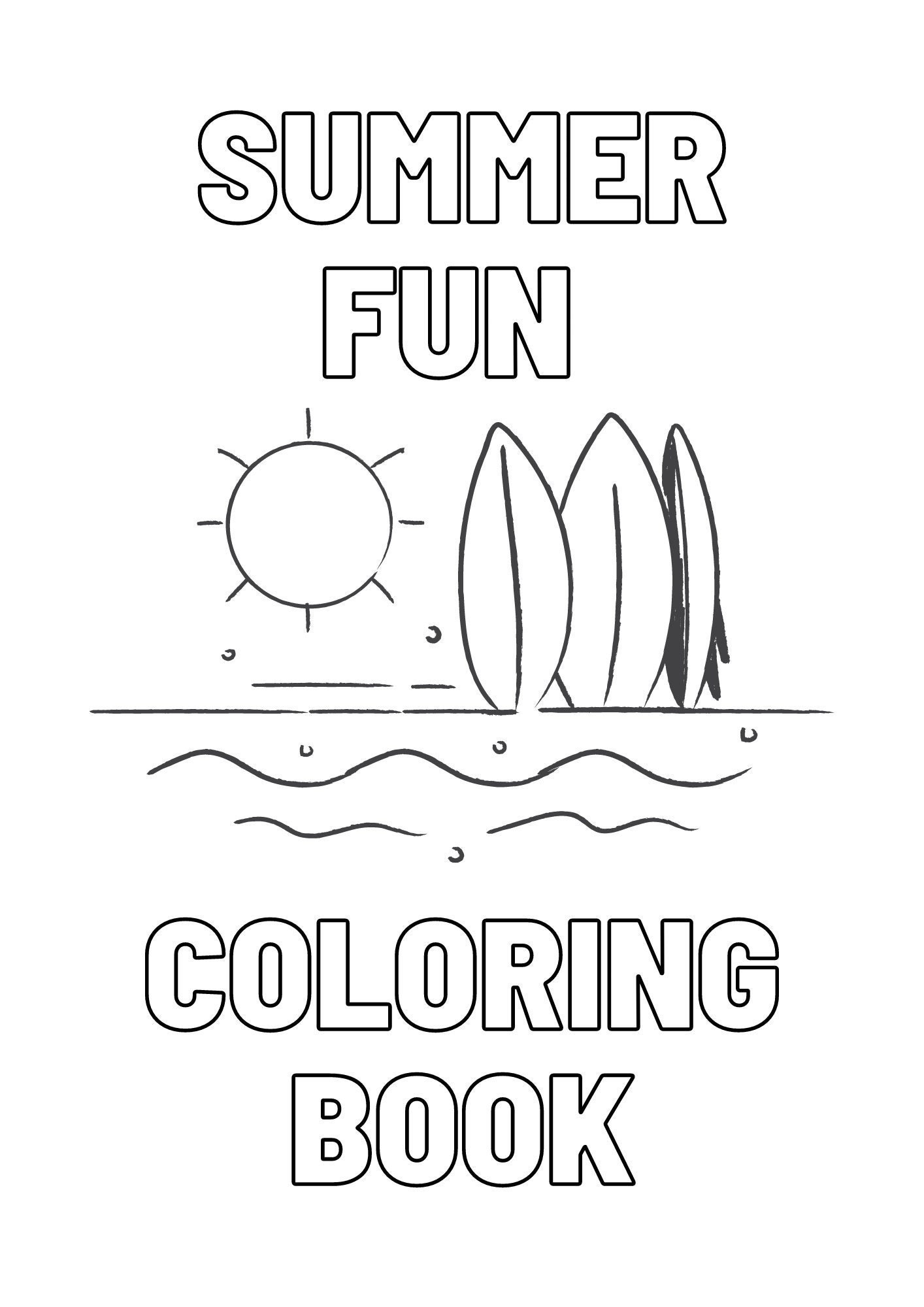Summer Fun Printable Coloring Pages