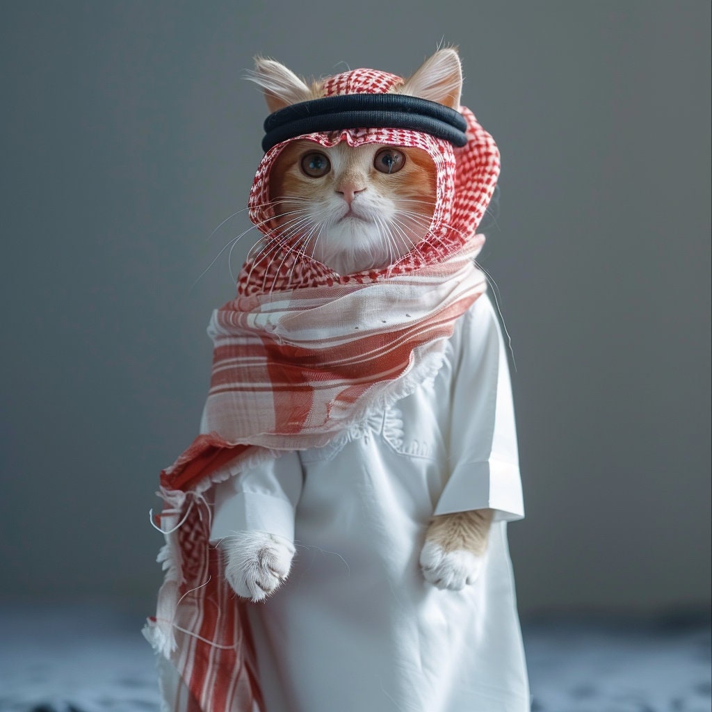 Arabian Cat in Traditional Attire High Quality Digital Print - Etsy