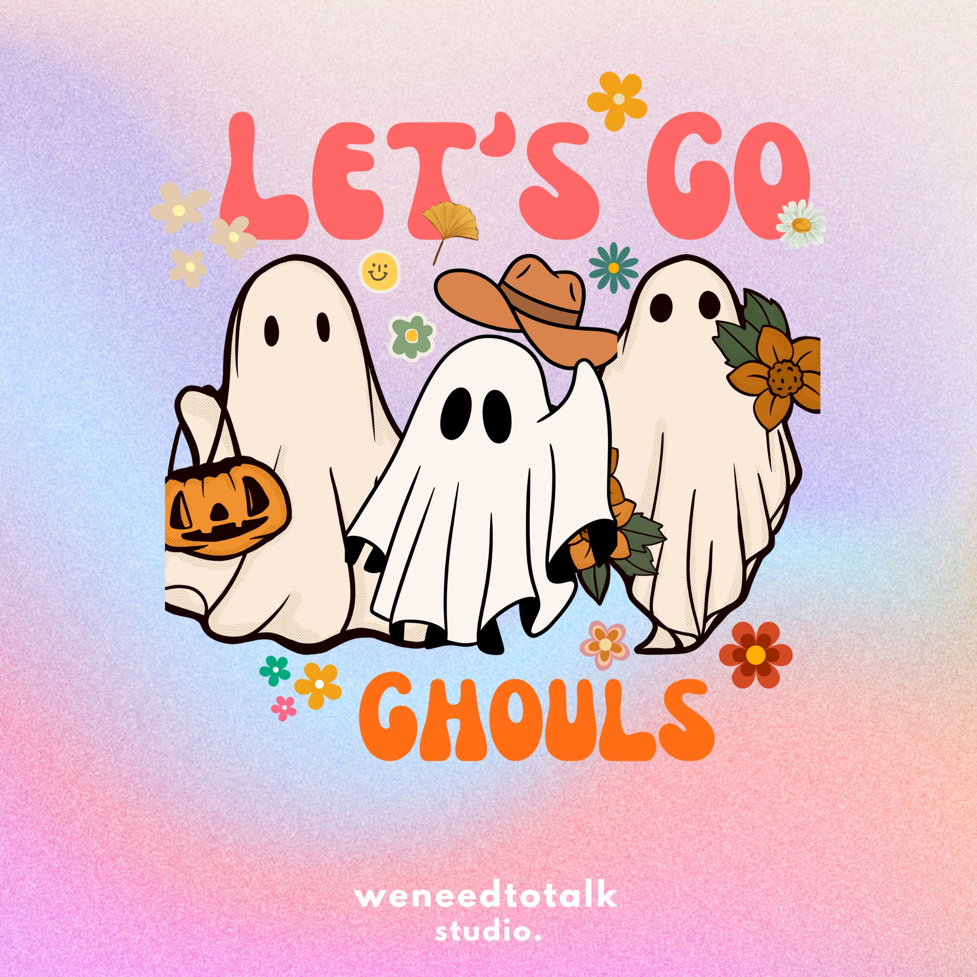 Let's Go Ghouls PNG Cool Ghost PNG Halloween PNG Spooky - Etsy