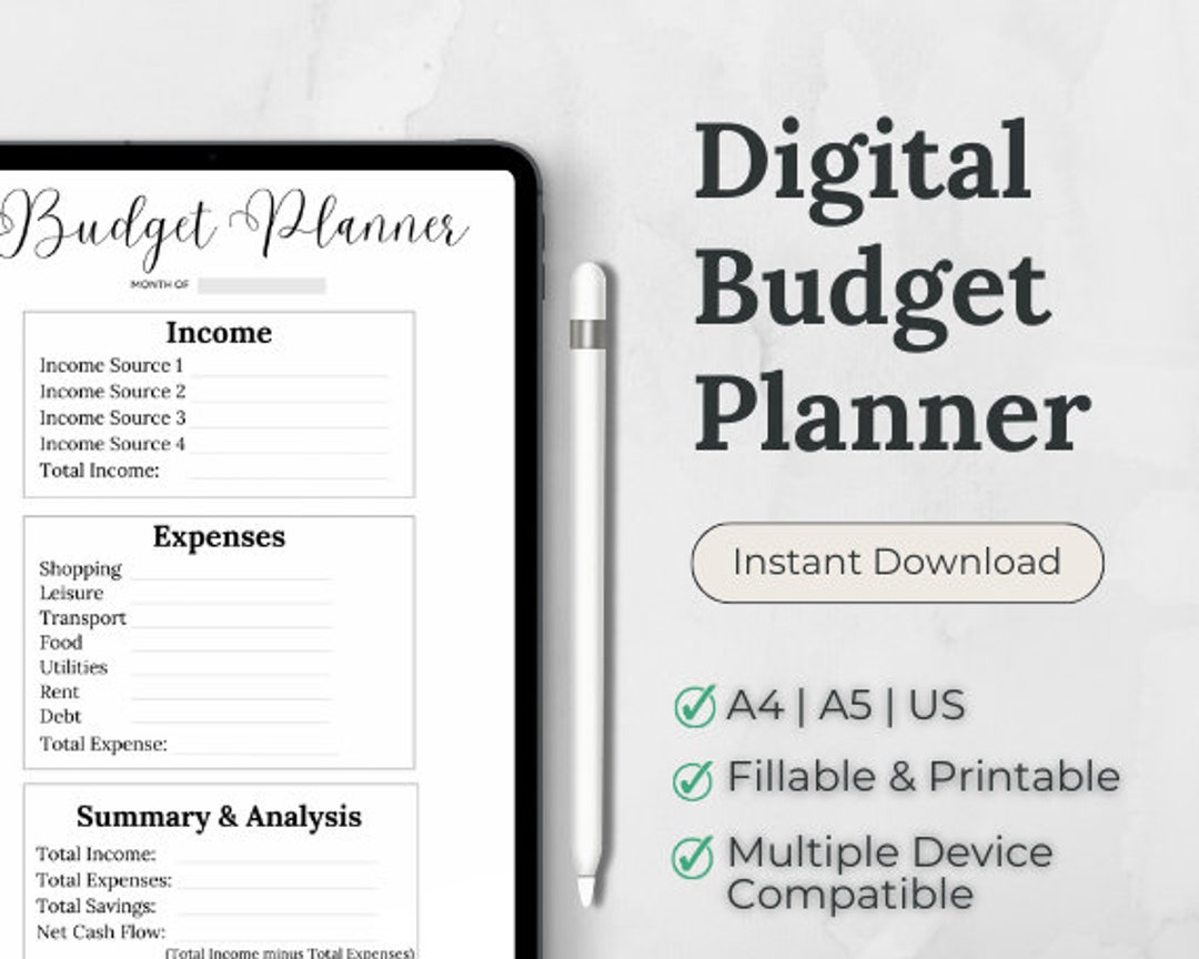 Digital Budget Planner, Budget Planner Printable, Budget Planner ...