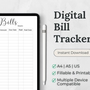 Simple Bill Tracker Printable, Undated Bill Tracker Fillable, Undated ...