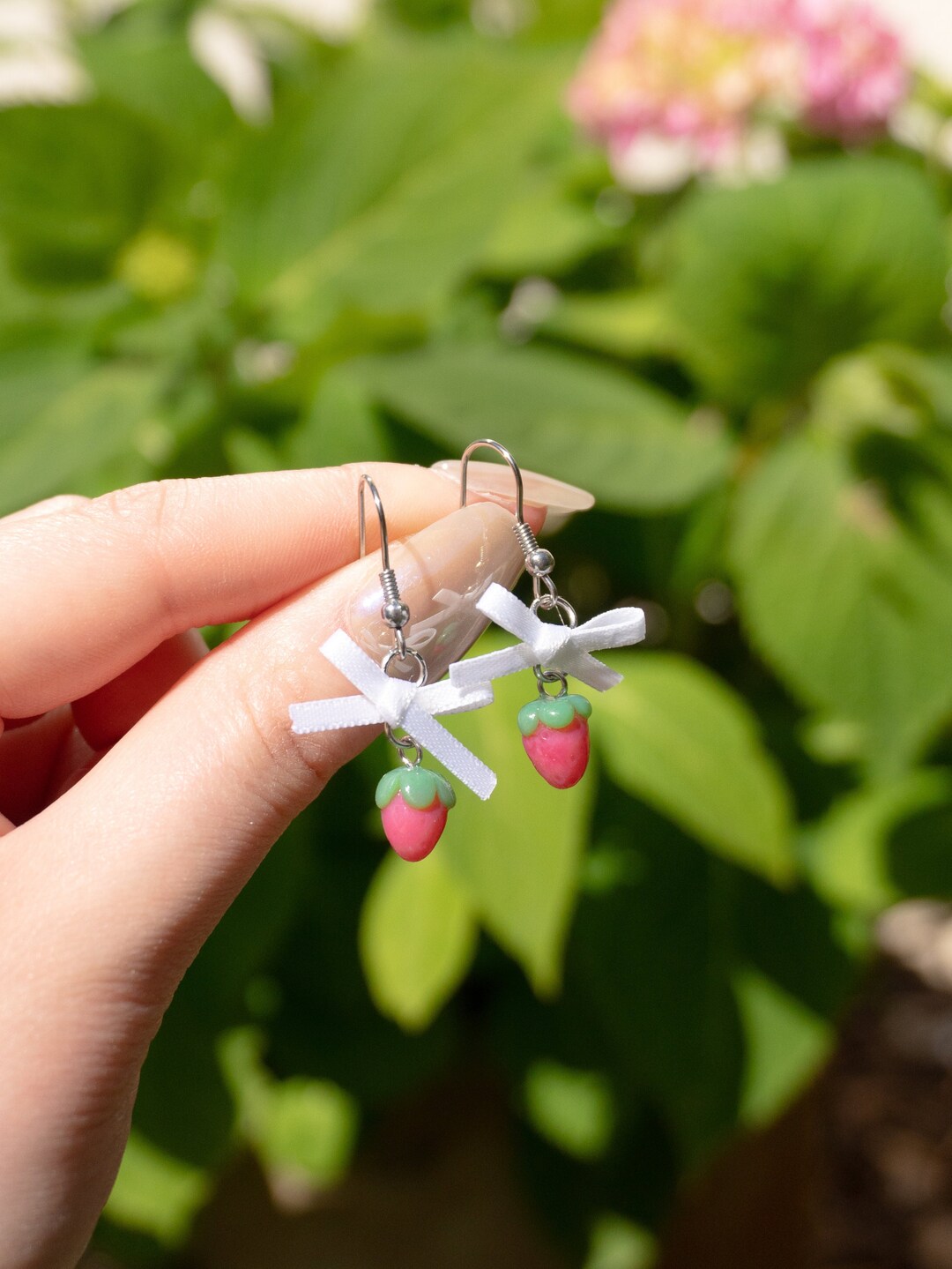 Strawberry Earrings Cute Handmade Fruit Charm Earrings - Etsy