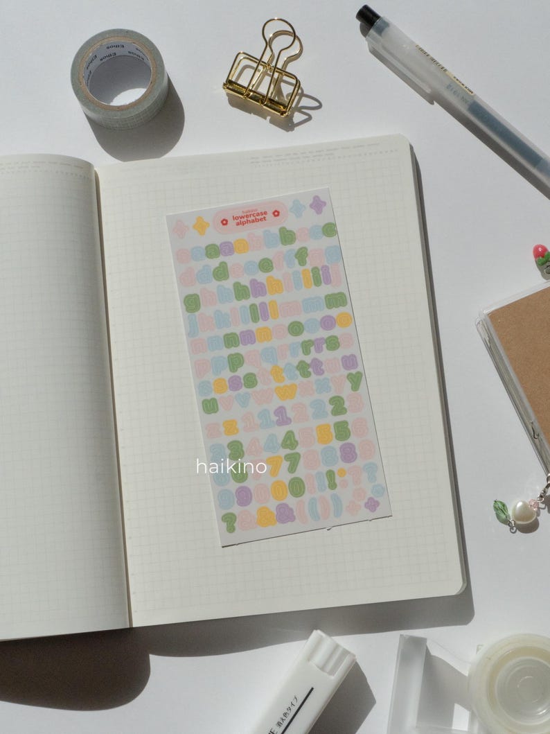 Lowercase Holo Alpha Stickers Alphabet Sticker Sheet for Journal ...